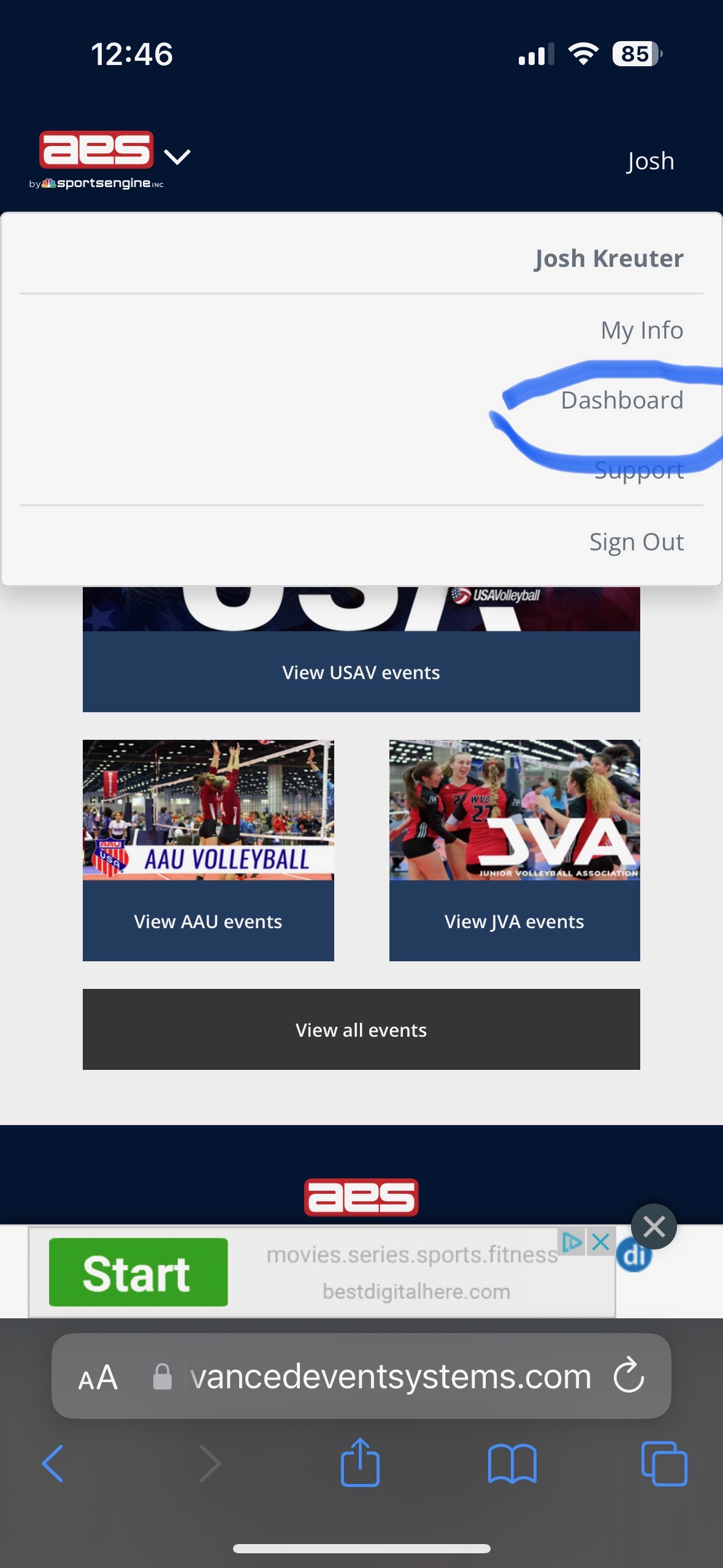 AES Login Process for Result Input – Dallas Skyline Juniors Volleyball